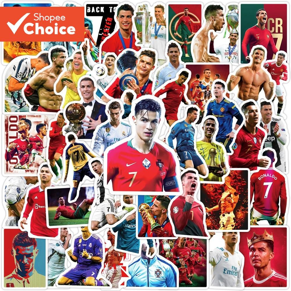 50PCS Cristiano Ronaldo Stickers - Waterproof Vinyl Decals for Phone ...