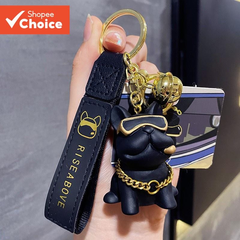 Original resin bulldog keychain men and women cute exquisite puppy doll ...