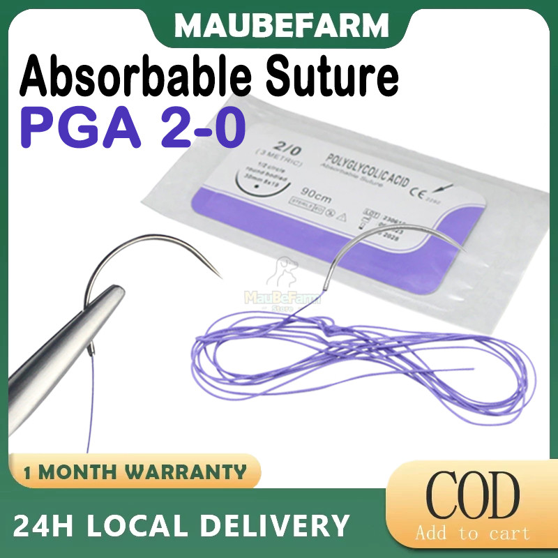 PGA2-0 90cm Disposable Synthetic Absorbable Surgical Suture With Needle Polyglycolic Acid PDO ...