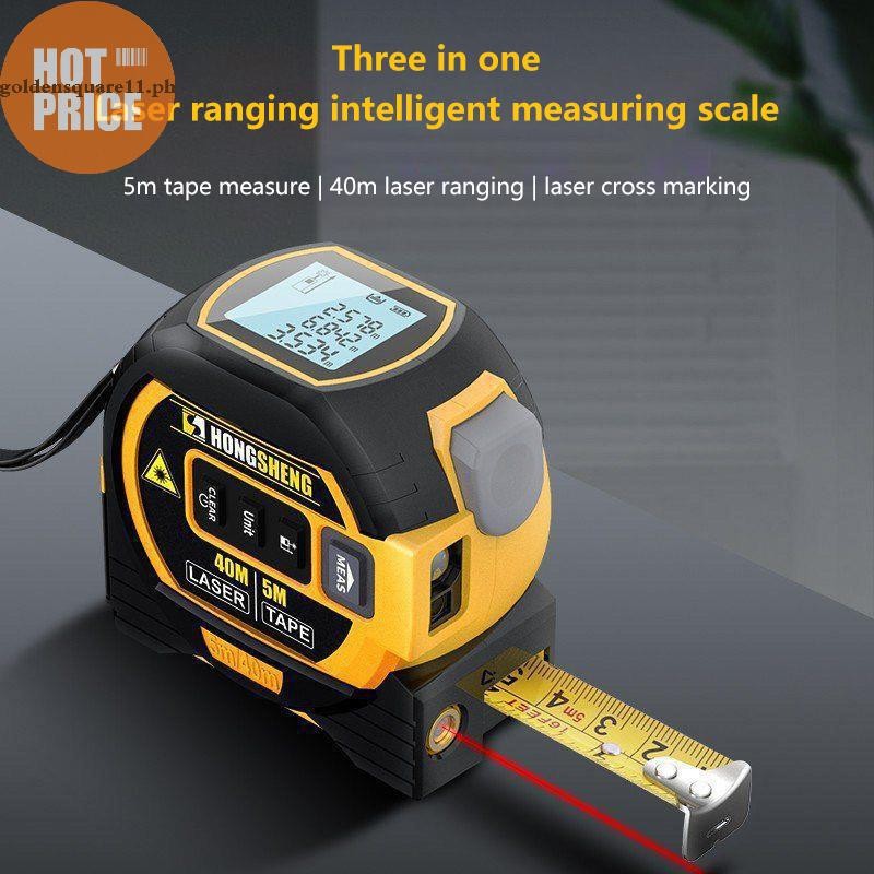 GOLDEN 3 In 1 Laser Rangefinder Tape Measure Ruler 40m/60m Laser ...
