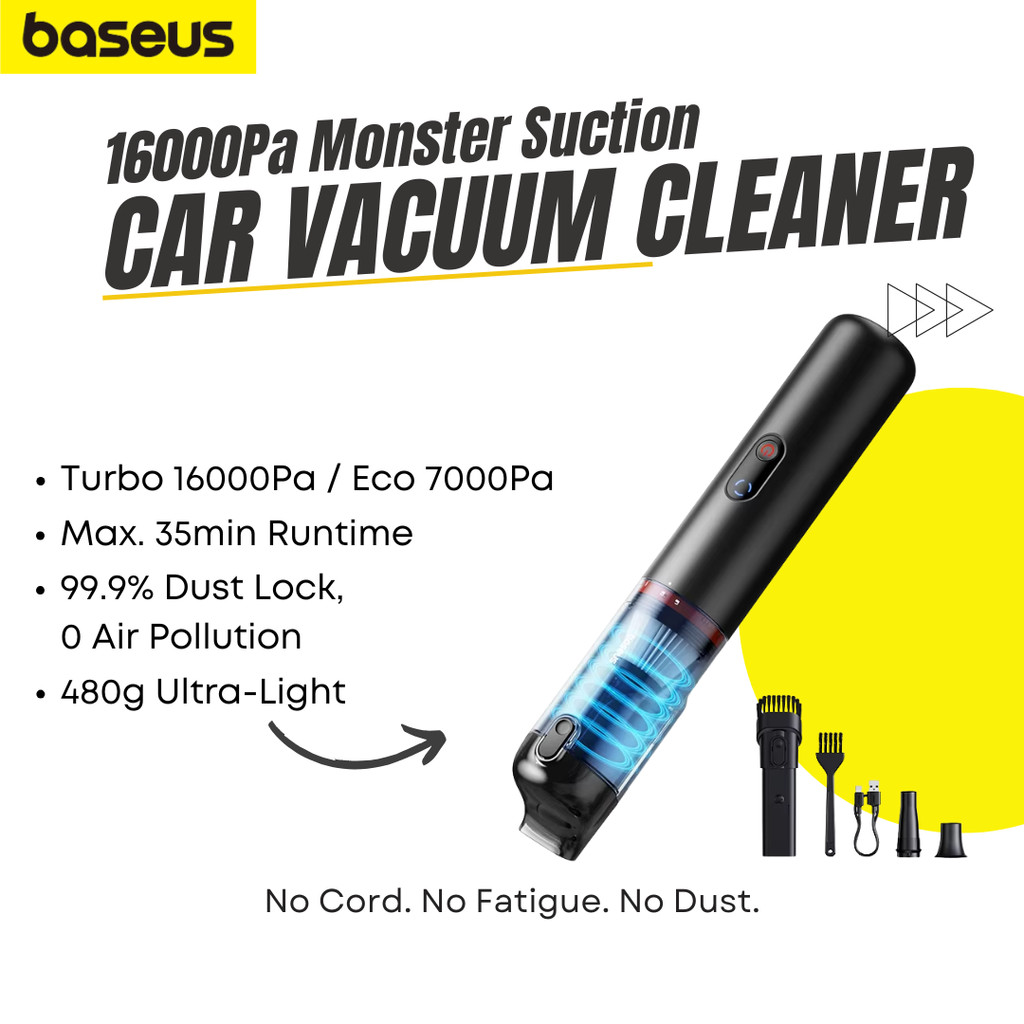 Baseus A5 16000Pa Handheld Cordless Vacuum Cleaner For Car Office Home Bed Keyboard Portable ...