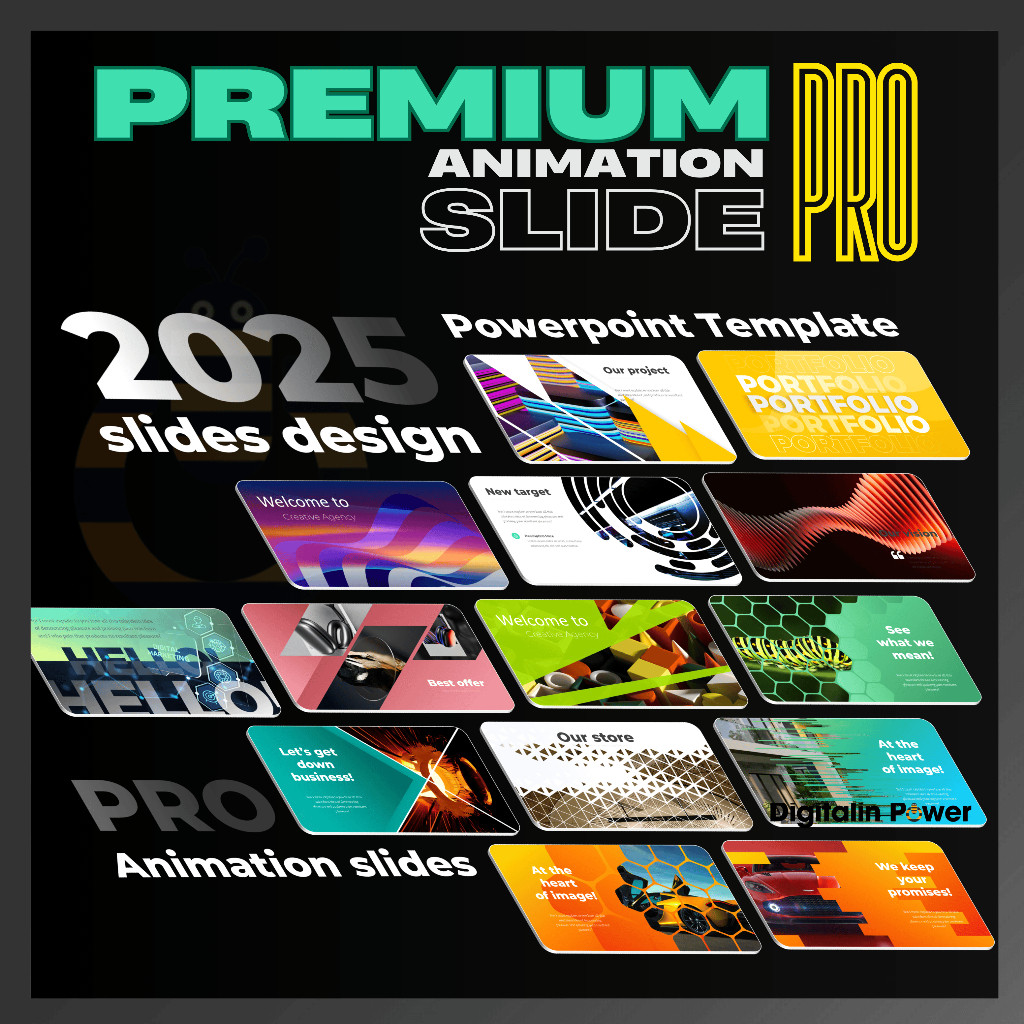 Powerpoint Template Premium PRO Animation Slide Presentation Template PPT Seminar Meeting Compro ...