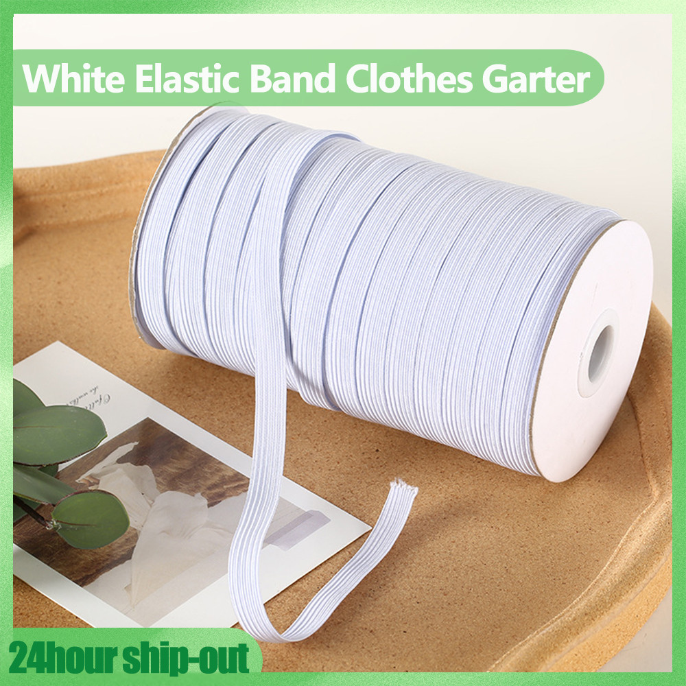 10m White Elastic Band Clothes Garter Thread Thickness Available ...