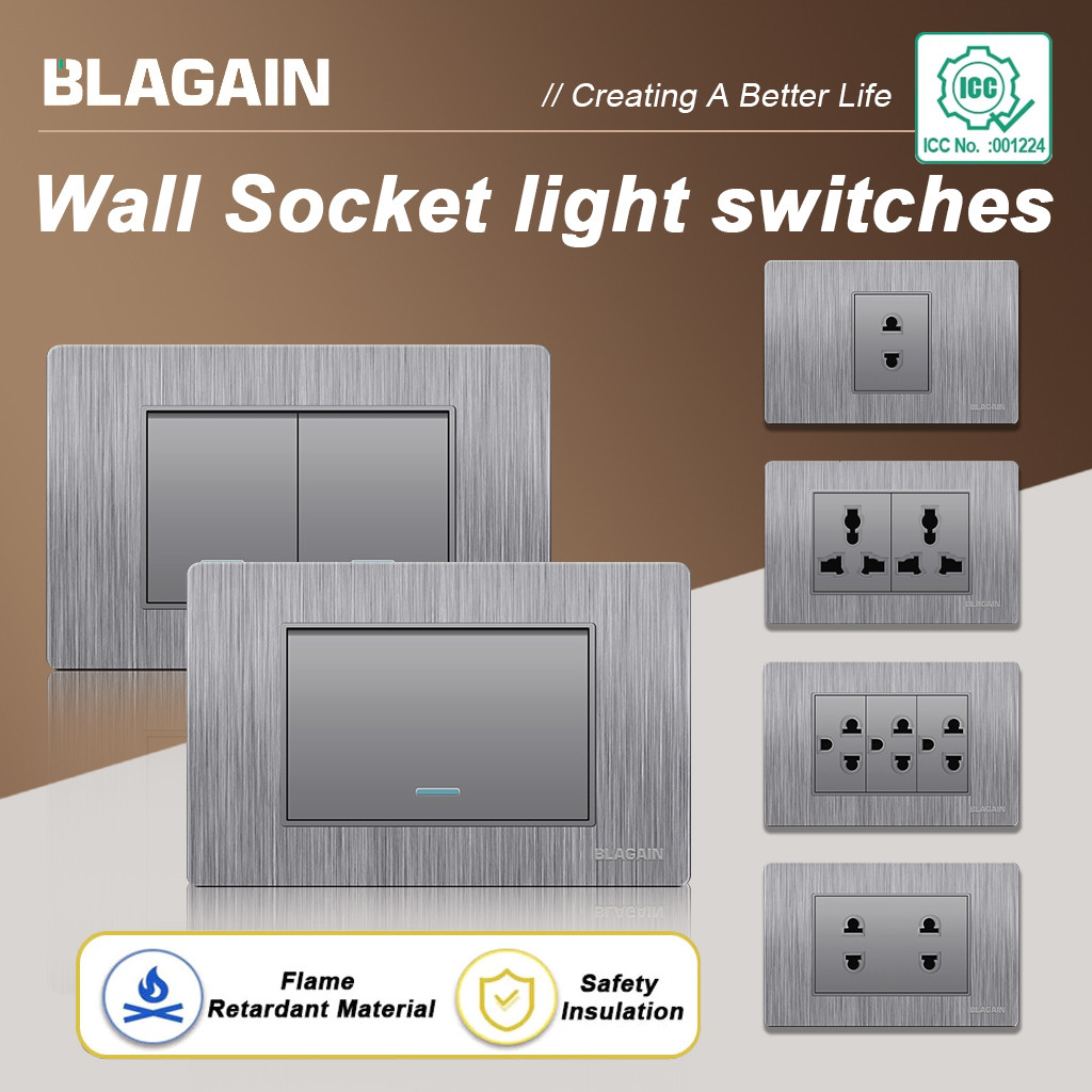Blagain Wall Switch Outlet Wide Series Home Light Switch 1/2/3 Gang ...