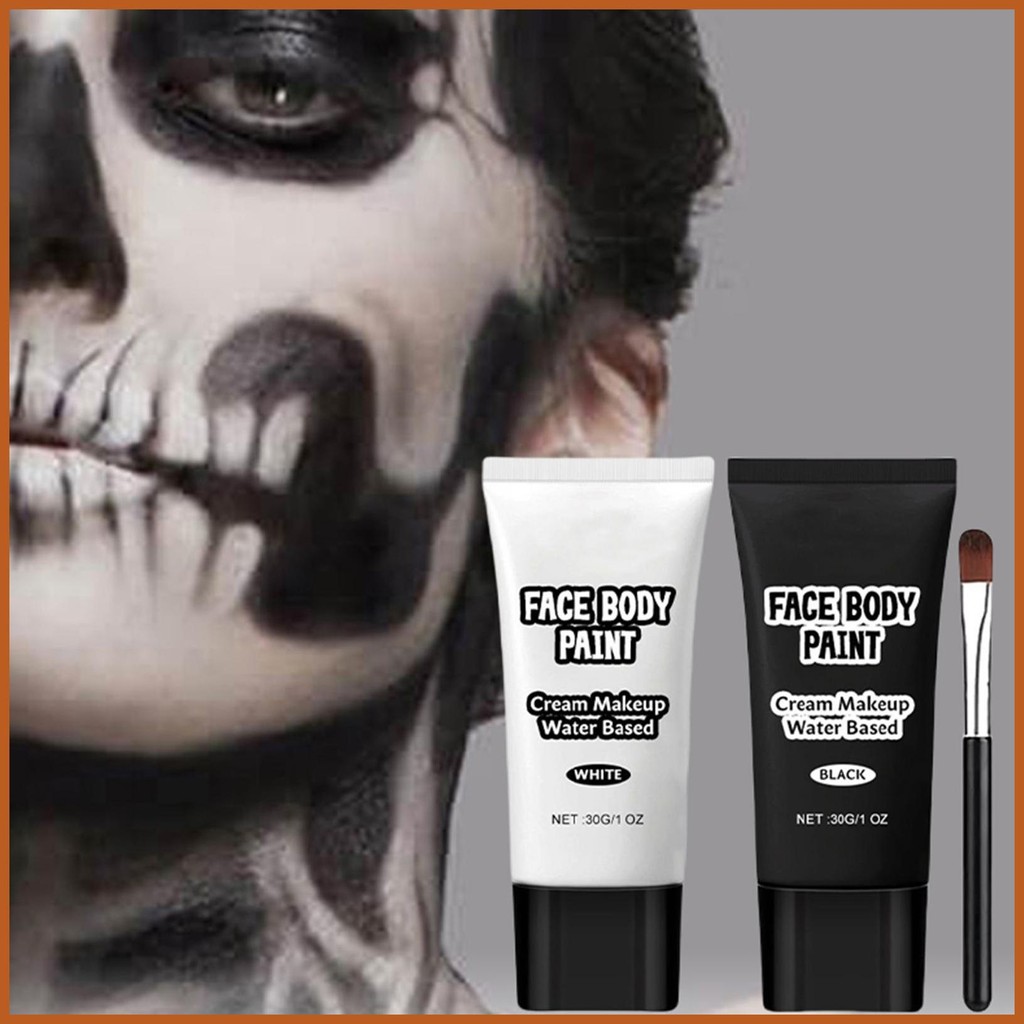 Water Based Body Paint Face Painting for Clown Makeup Black White Face ...
