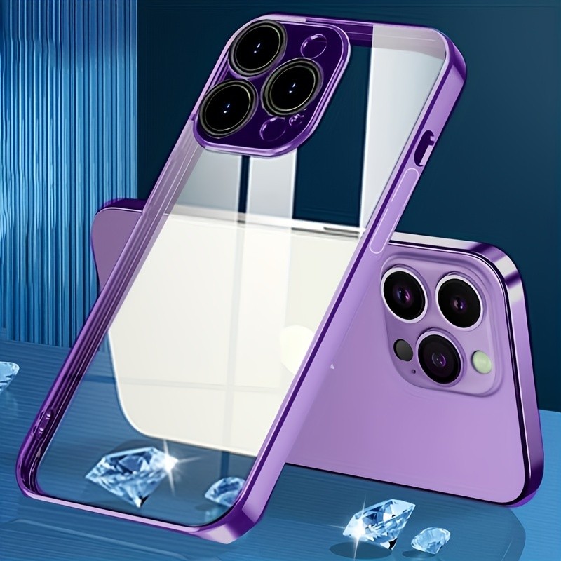Hard Shell Electroplated Frame Transparent Lens Protection Anti-drop ...