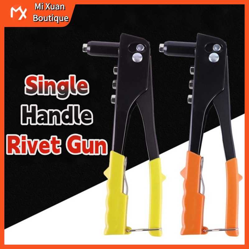 9.5 Inch Heavy Duty Single Handle Rivet Gun with 4 Heads & Rivets for ...