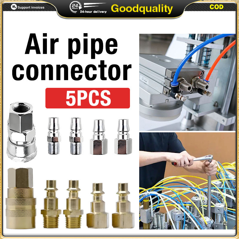 5pcs Air Hose Quick Coupler Set – Solid Metal Connector Fittings for Compressor Tools | Shopee ...