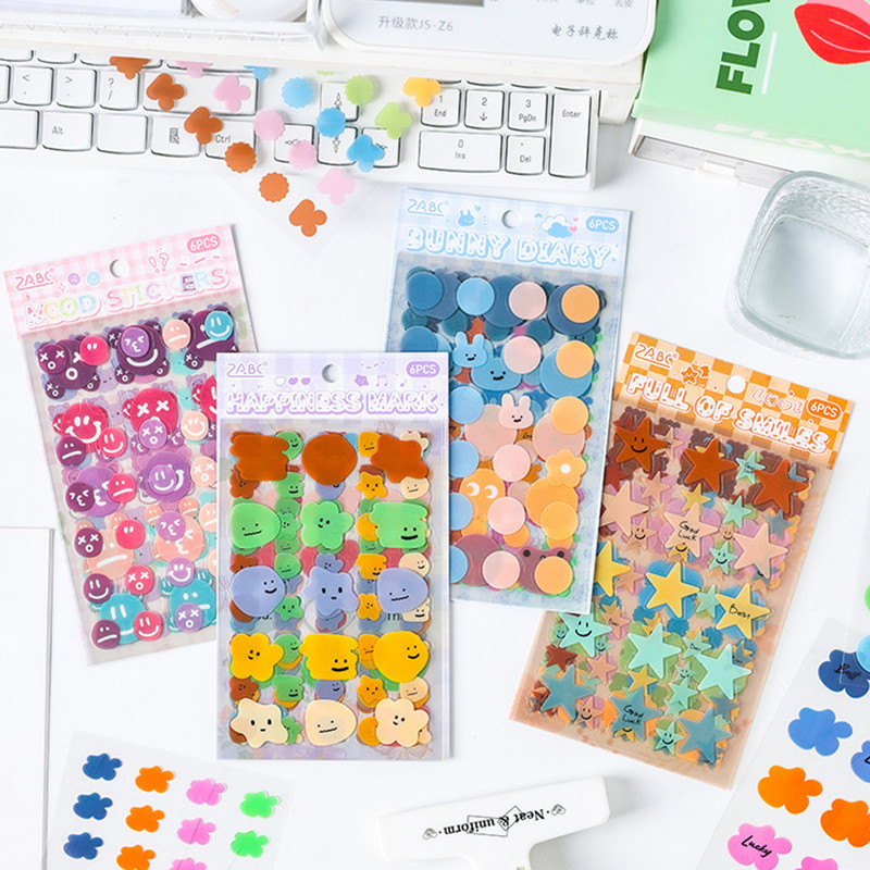 6 sheets Kawaii Sweet Label Series Waterproof Stickers Decorative DIY ...