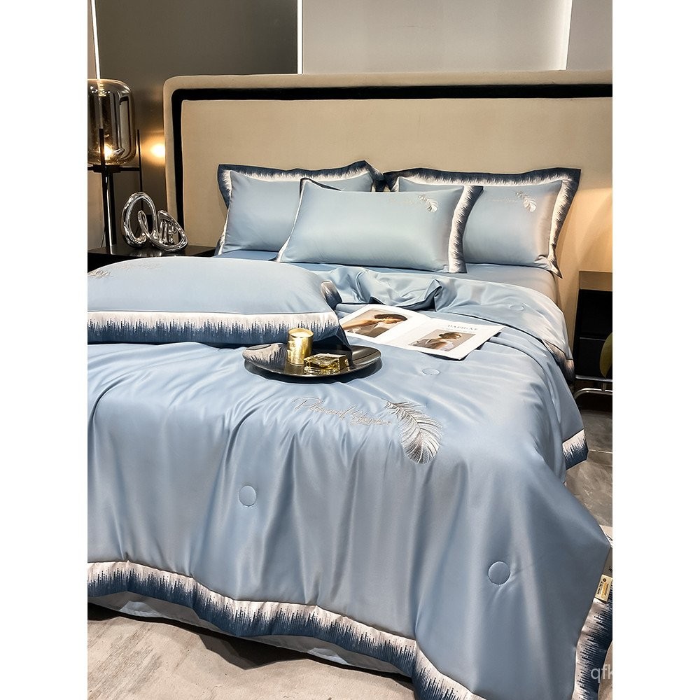 Summer Ice Silk Summer Quilt Four-Piece Set Tencel Air Conditioning ...