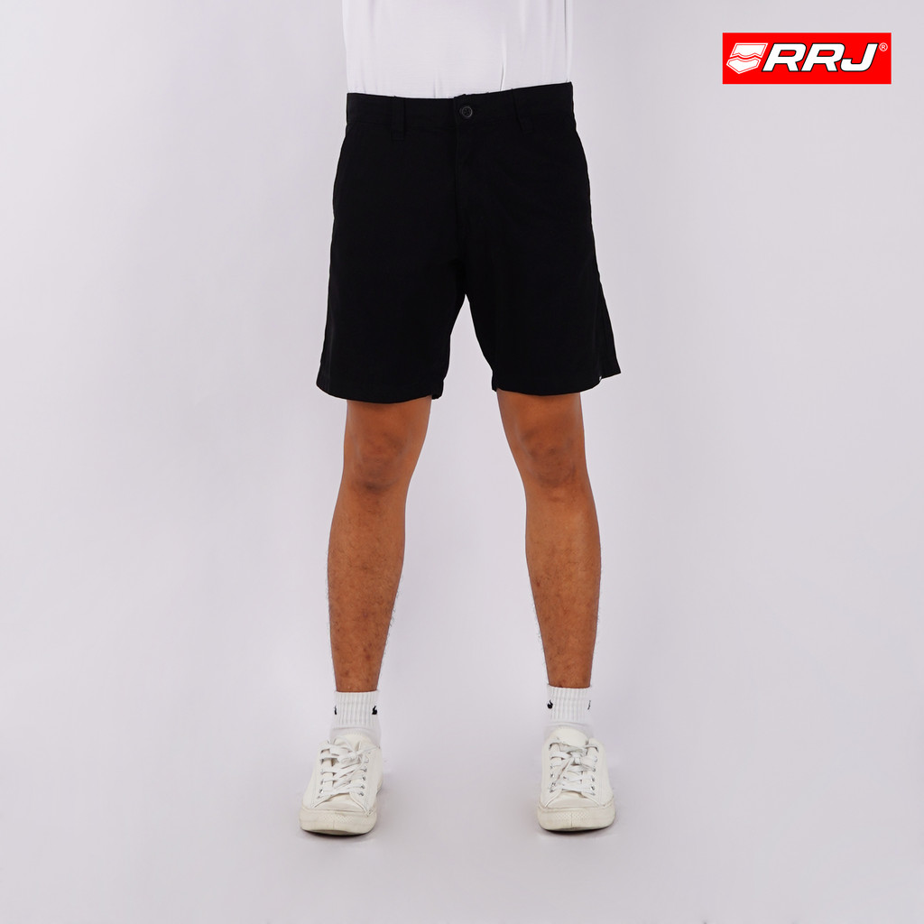 RRJ Men's Basic Non-Denim Tapered Short Mid-Rise 175605 (Black ...