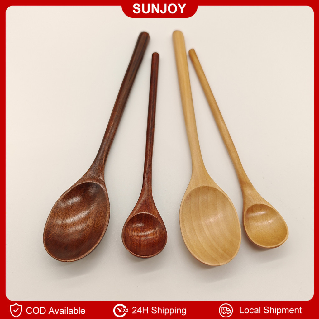 Long Handled Wooden Spoon - Kitchen Wooden Soup Spoon Tableware ...