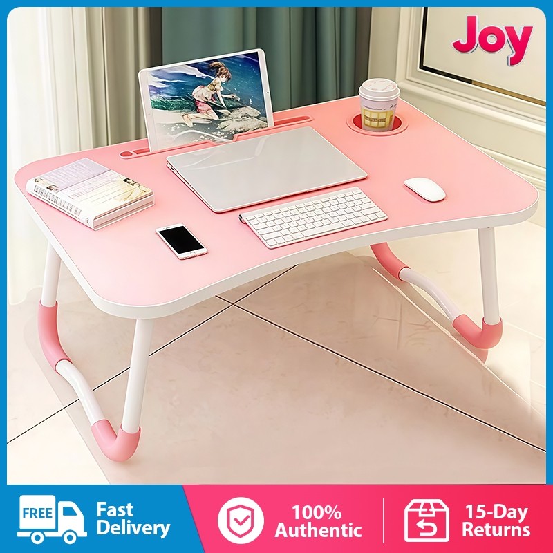 JOY Desk Study Bed Table Foldable Wooden Computer Folding Dining Table ...