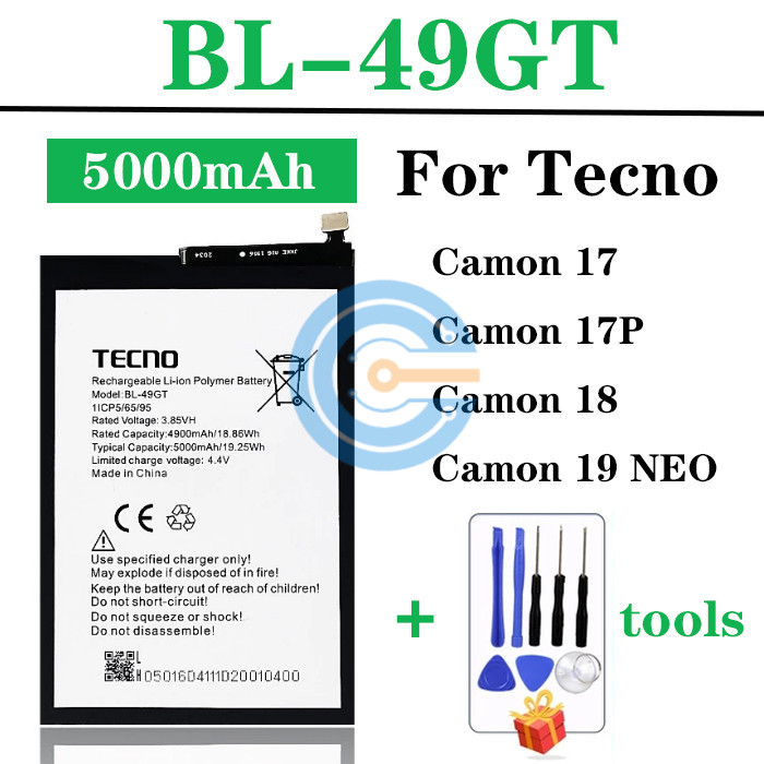 Battery for Tecno Camon 18 | CH6 CH6N BL-49GT 5000mah Battery for ...