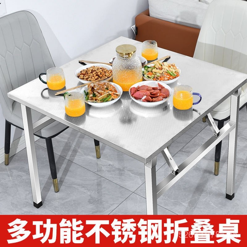 Folding Table for Home Portable Commercial BBQ Square Dining Table Food ...