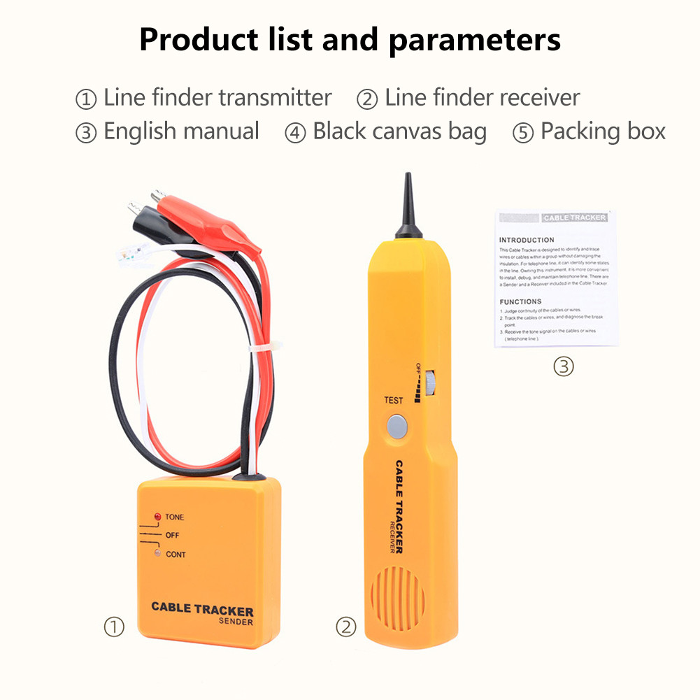 Line Finder Tracer Network Telephone Wire Cable Tester Toner Tracker ...