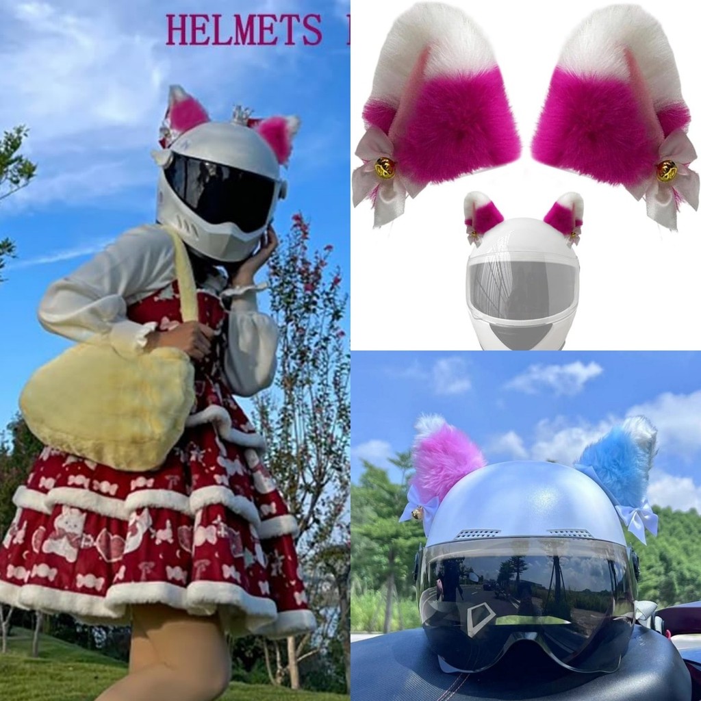 Cute Cat Ear Decorations Disassembly Assembly] Easy Helmet [Influencer ...