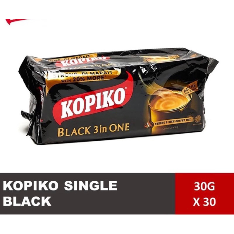 Kopiko Black 3 in 1 Coffee Mix 30pcs x 30g | Shopee Philippines