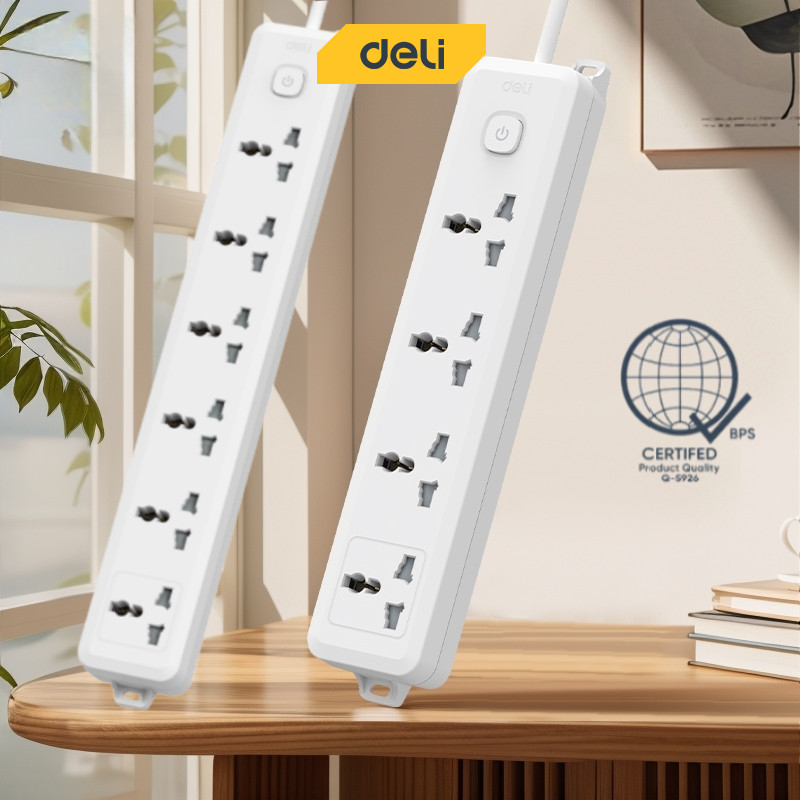 Deli Tools 3/5M Universal Power Socket Extension 4/6 Groups Power Strip ...