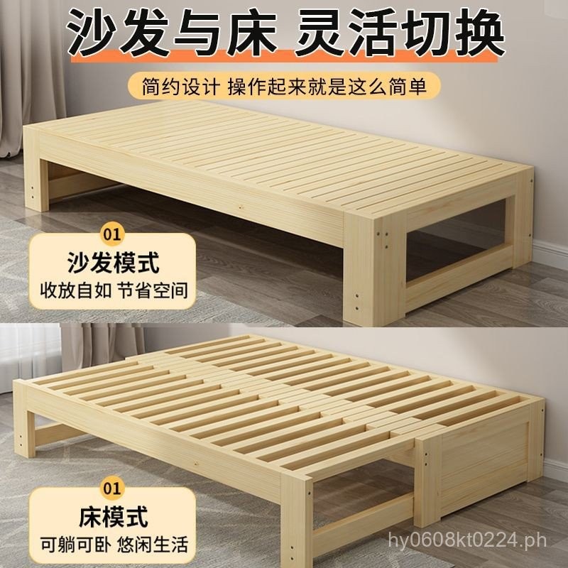 Multi-functional Solid Wood Push-pull Bed Folding Dual-use Sofa Bed ...