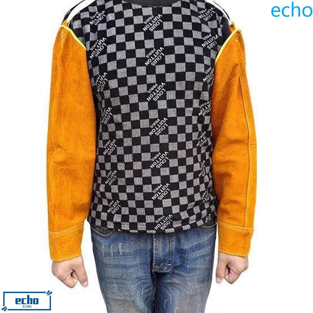 ECHOTHREAD Leather Welding Work Sleeves, Non-stick Liner Heat Flame ...