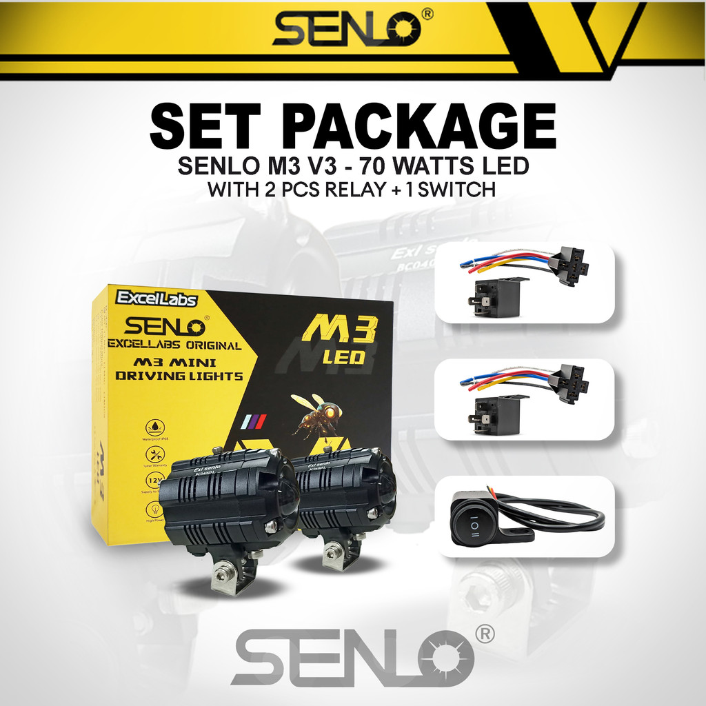 SET PACKAGE - ORIGINAL SENLO M3 MATRIX DRIVING LIGHT V3, A1 Switch and ...