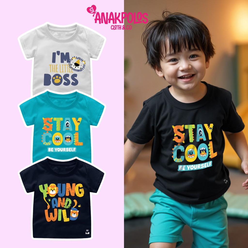 KATUN Baby & Boy's T-shirt Typography Series Little Bos Stay Cool With ...