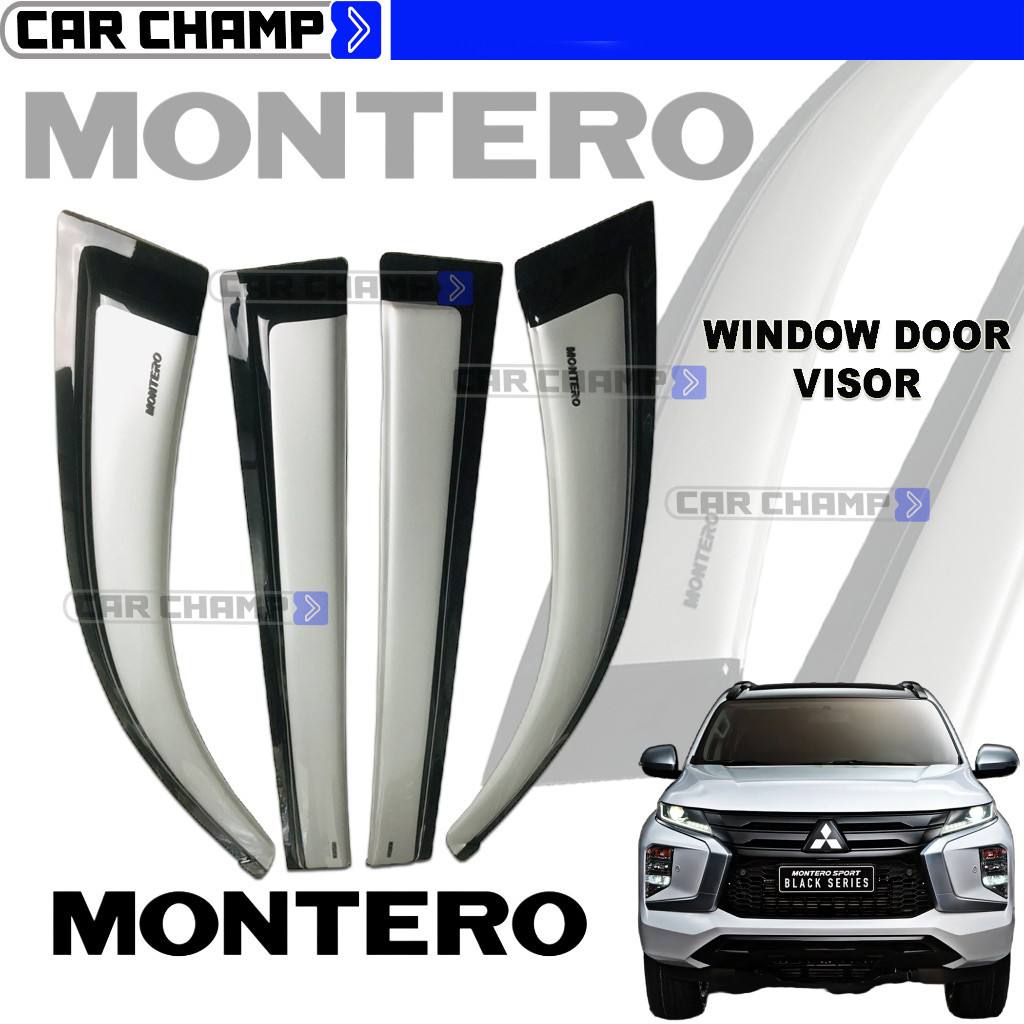 Mitsubishi Montero 2016 to 2025 INJECTION TYPE Window Door Visor BLACK ...