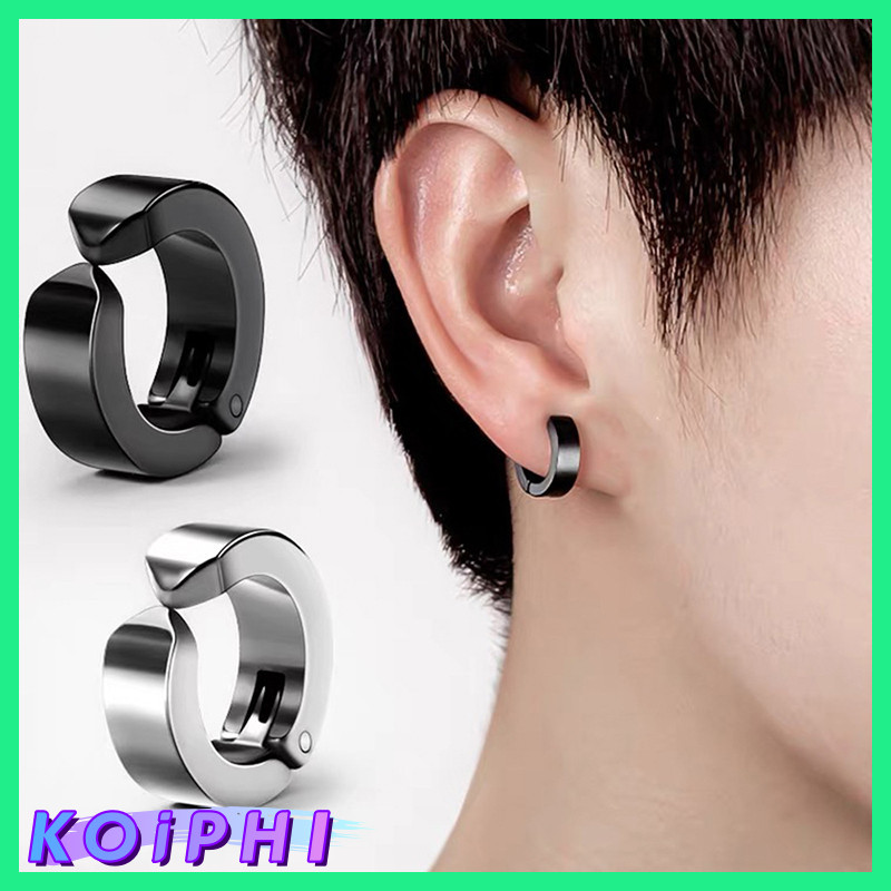 【KOI】 magnet fake ear clips Titanium steel fake earrings domineering ...