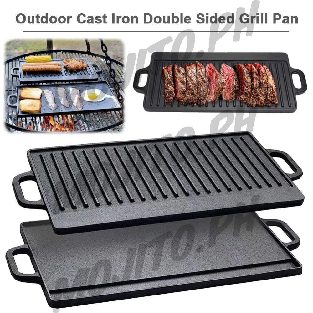 Cast Iron Griddle Plate with Double Handles Griddle Pan for Steaks ...