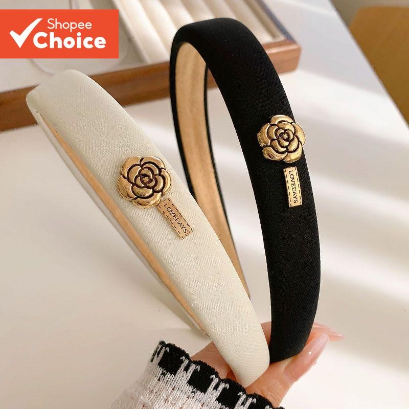 High-end small fragrant wind camellia headband luxury high-end headband ...