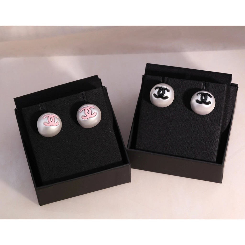 1:1 CHANEL 25New Style White Pearl Hemisphere Groove Set Black Pink ...