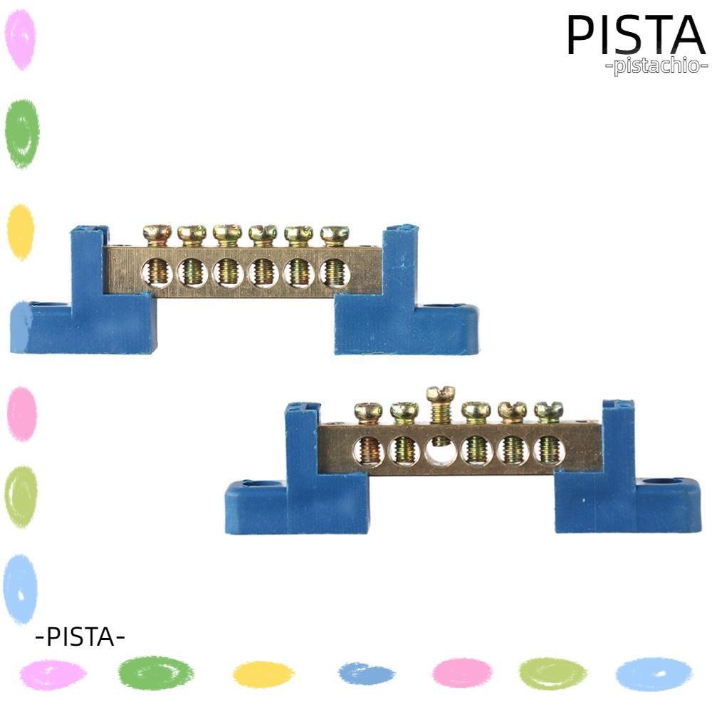 PISTA 2pcs Terminal Bus Bar, Copper 6 Positions Terminal Block, Ground ...