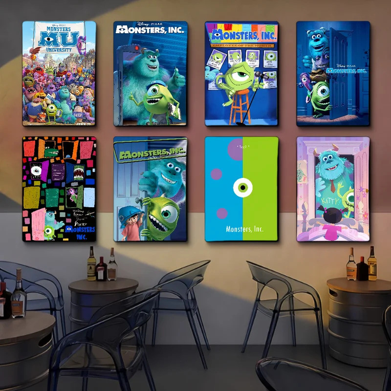 Cartoon M-Monsters, Inc Anime Posters Sticky HD Quality Wall Art Retro ...