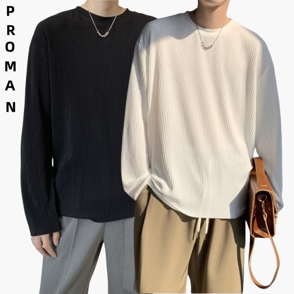 ProMan-Men's Round Neck Ice Silk Casual T-shirt Simple Loose Fashion ...