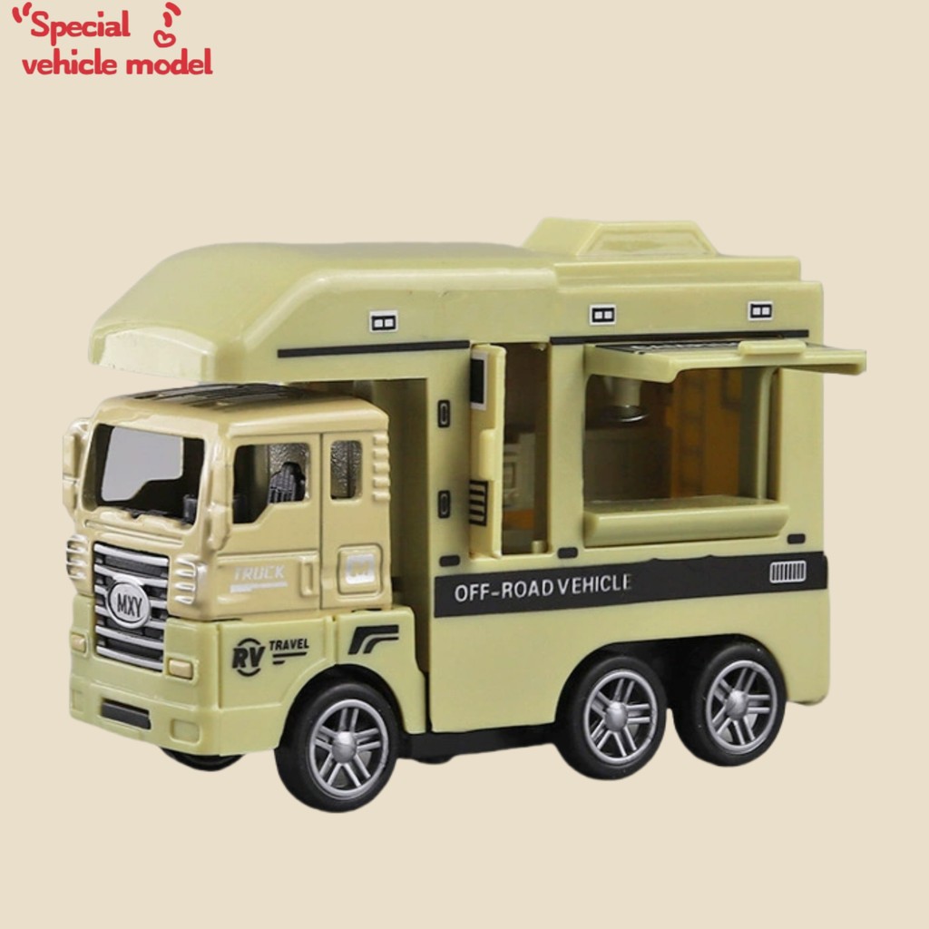 1:64 Alloy Camper Van Diecast Toy Car with Pull Back and Open Door ...