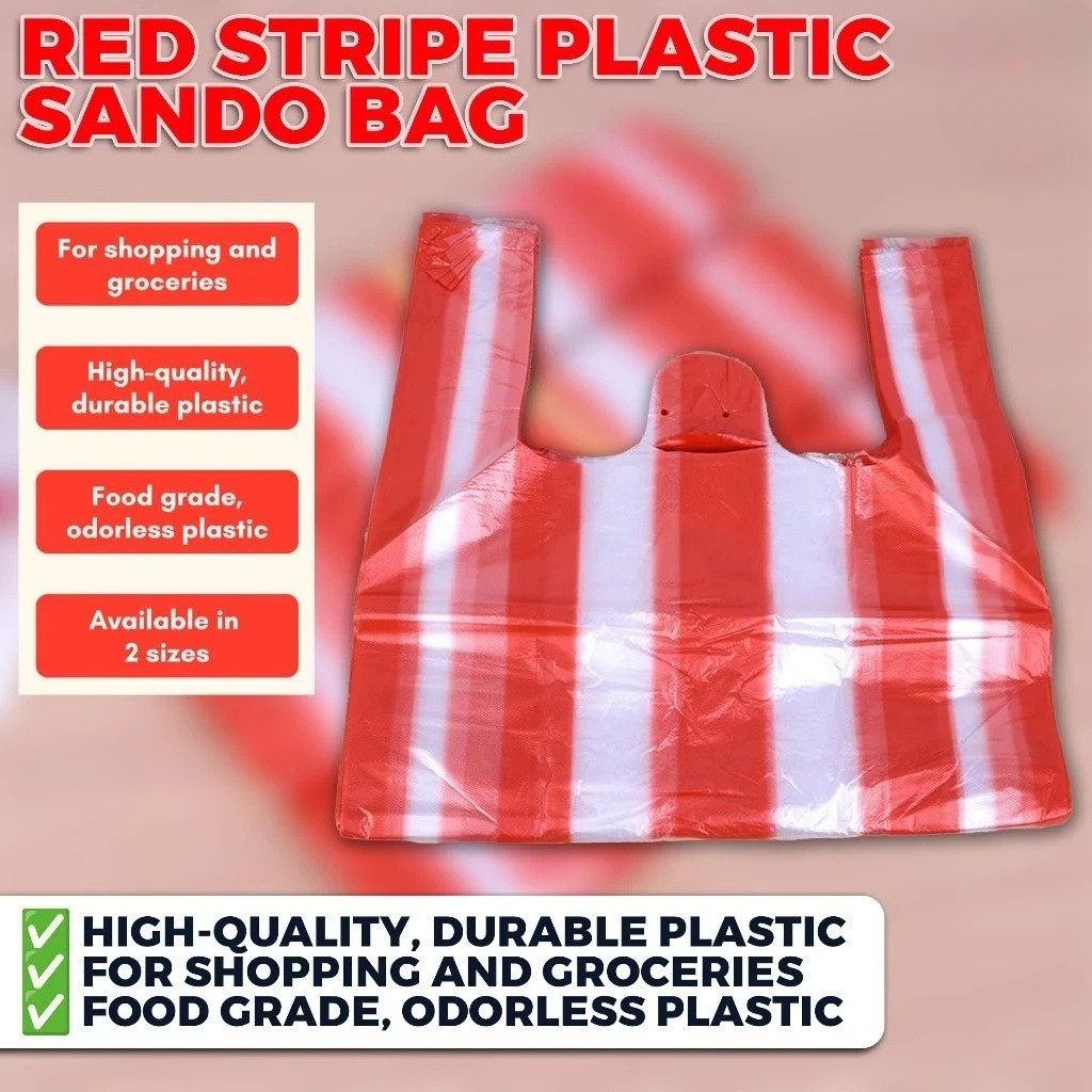 4 Star Stripe red plastic bag Sando bag Large, Extra Large, Double Large Plastic bag best ...