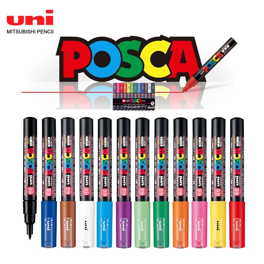 UNI POSCA| PC-1M Mark pen| Doodle Pen |0.7 characters of very small ...