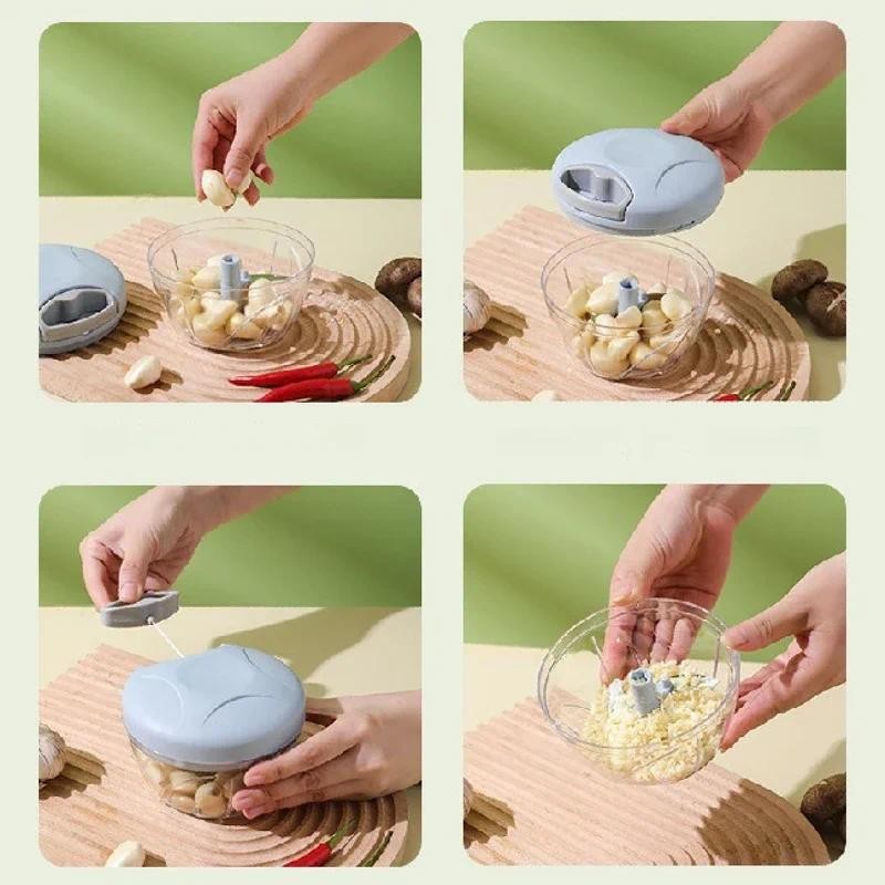 Hand Chopper Manual Rope Food Processor Food Chopper Pounding Garlic ...