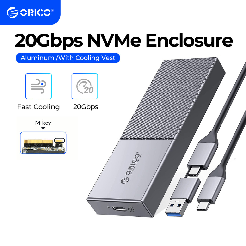 ORICO 20Gbps USB C to M.2 NVMe SSD Enclosure Reader USB 3.2 Gen2x2 to ...