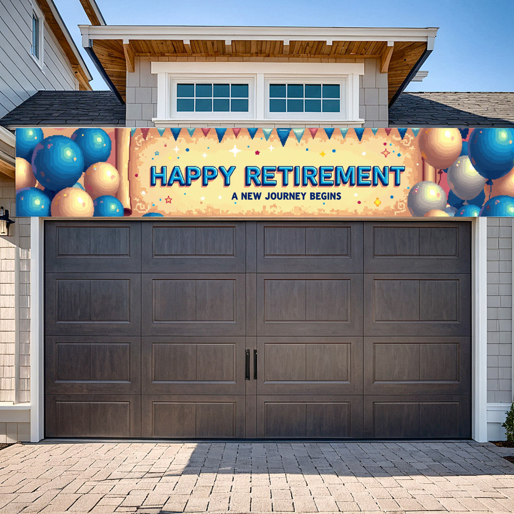Retirement Party Decorations, Extra Large Fabric Retire Sign Banner ...