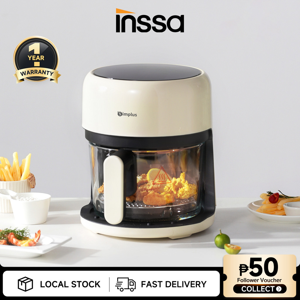 INSSA x Simplus Air Fryer New Home Use Panoramic Window 3.5L Capacity Smart Touch Fryer KQZG017 ...