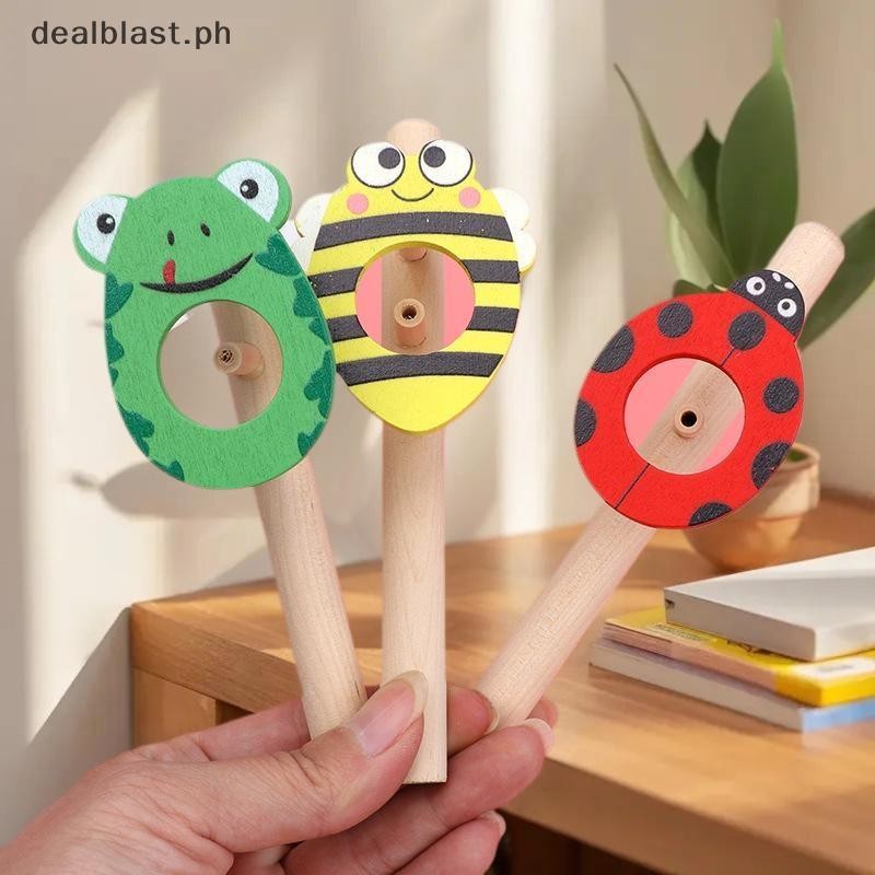 [RT] Cartoon Foam Ball Blower Traditional Wooden Rods Blowing Ball Game ...