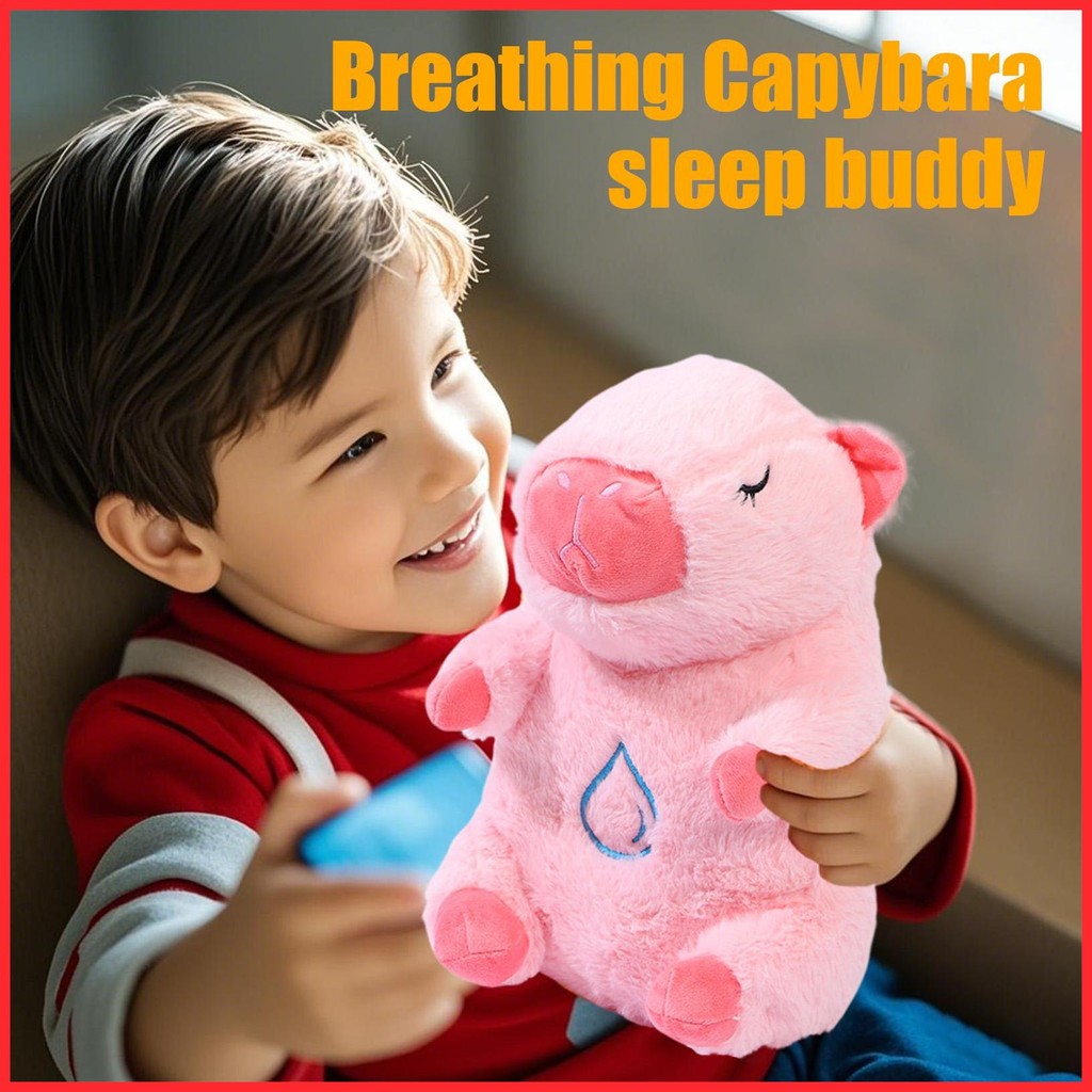 Breathing Stuffed Animal Capybara Plush Soothing Heartbeat Snuggle ...