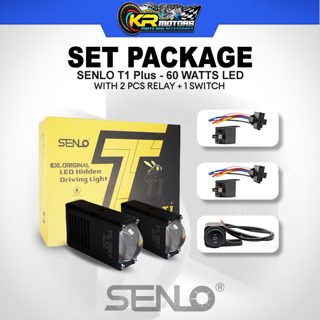 SET PACKAGE - ORIGINAL SENLO T1 LED HIDDEN DRIVING LIGHT V3, A1 Switch ...
