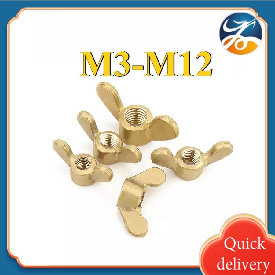 Copper Wing Nut / Butterfly Nut/Handle Nut / Thumb Nut Solid Type M3/M4 ...