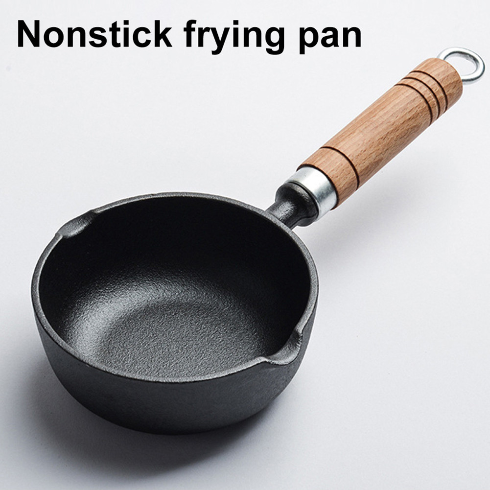 11/13cm Cast Iron Mini Sauce Pan Nonstick Small Soup Pot Hot Oil Pan ...
