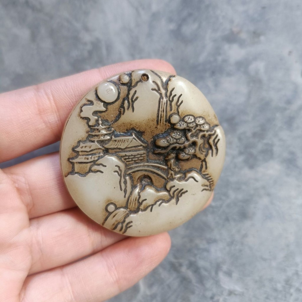 Retro antique jade pendant jade pendant pendant pendant land ...