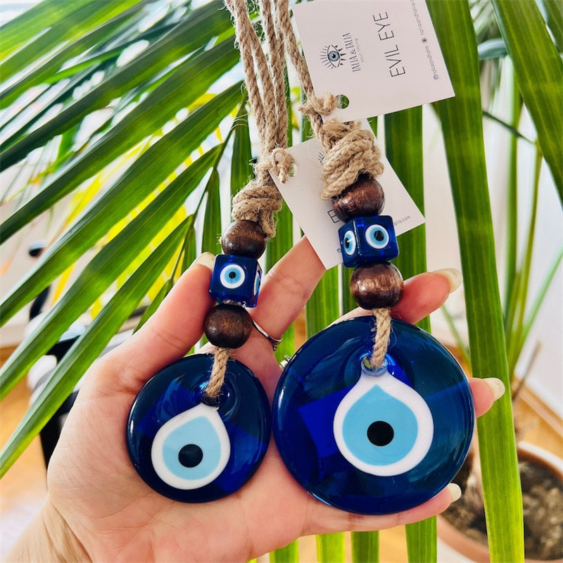 Hand-Woven Turkish Blue Eyes Glass Pendant Original Design ...