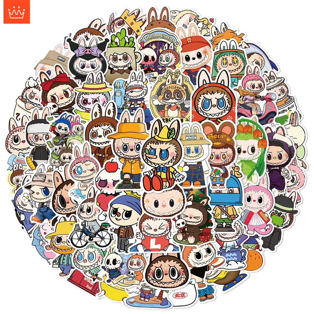 J· LABUBU Stickers Set Cartoon Graffiti Waterproof Decals Pack, 50 pcs ...